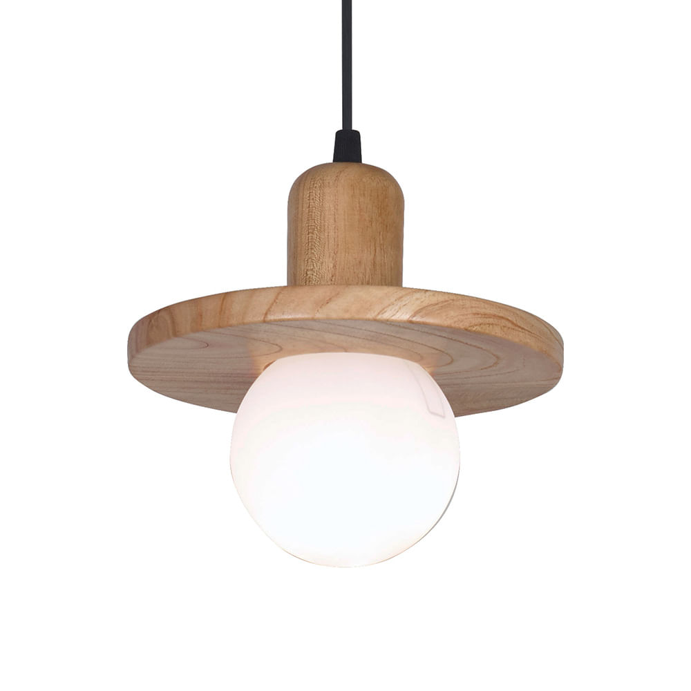 Colgante 1 Luz G9 Madera Natural Ocean G9 Carilux - Easy