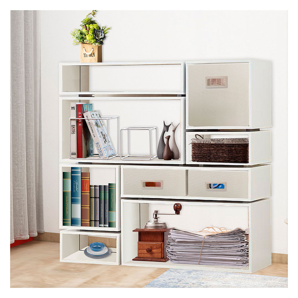 Estante modular bajo simple blanco 19.5x34.5x30.2 cm Hacks & Racks easy ...