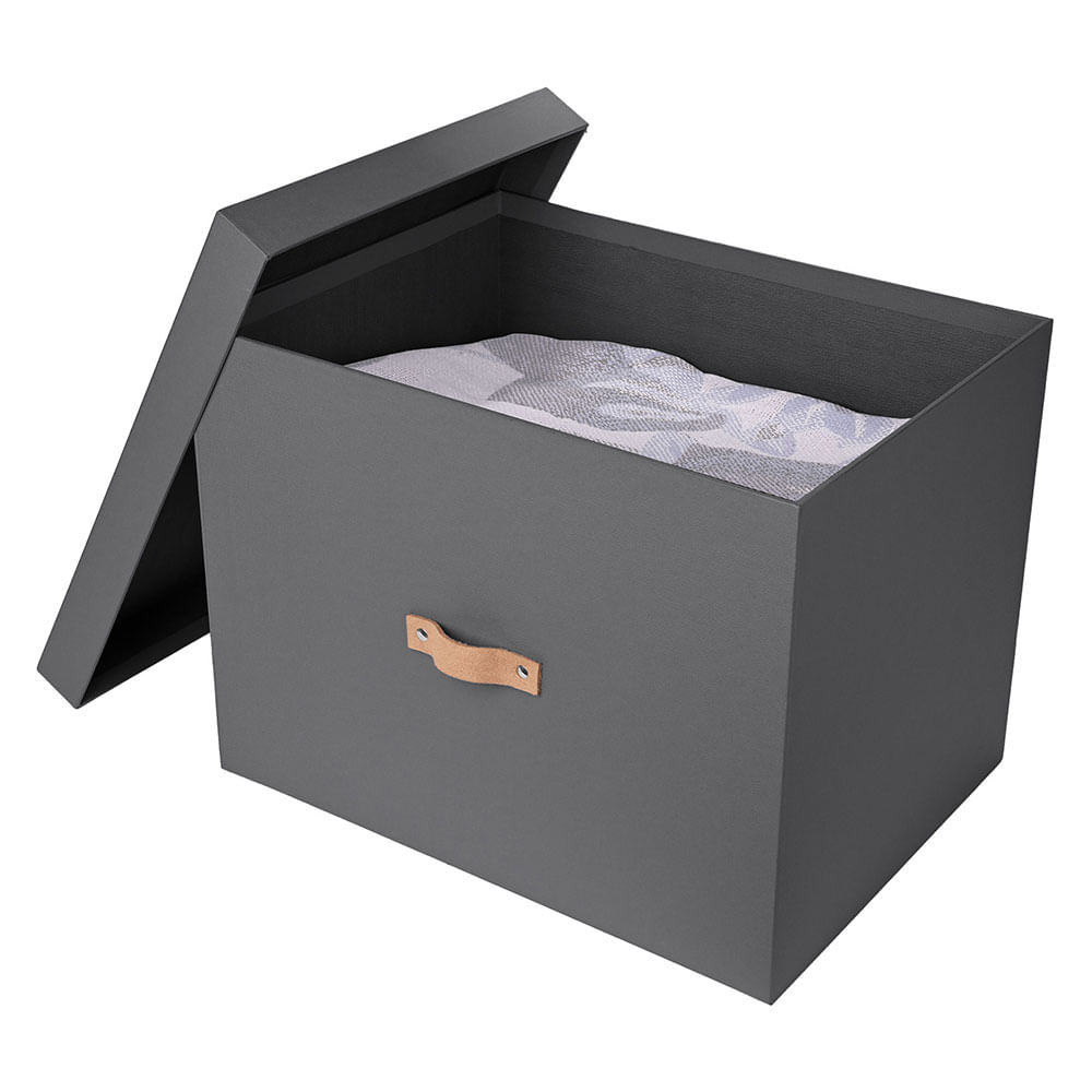 Caja rígida L con asa cuero 30x40x30 cm Hacks & Racks easy.ar - Easy