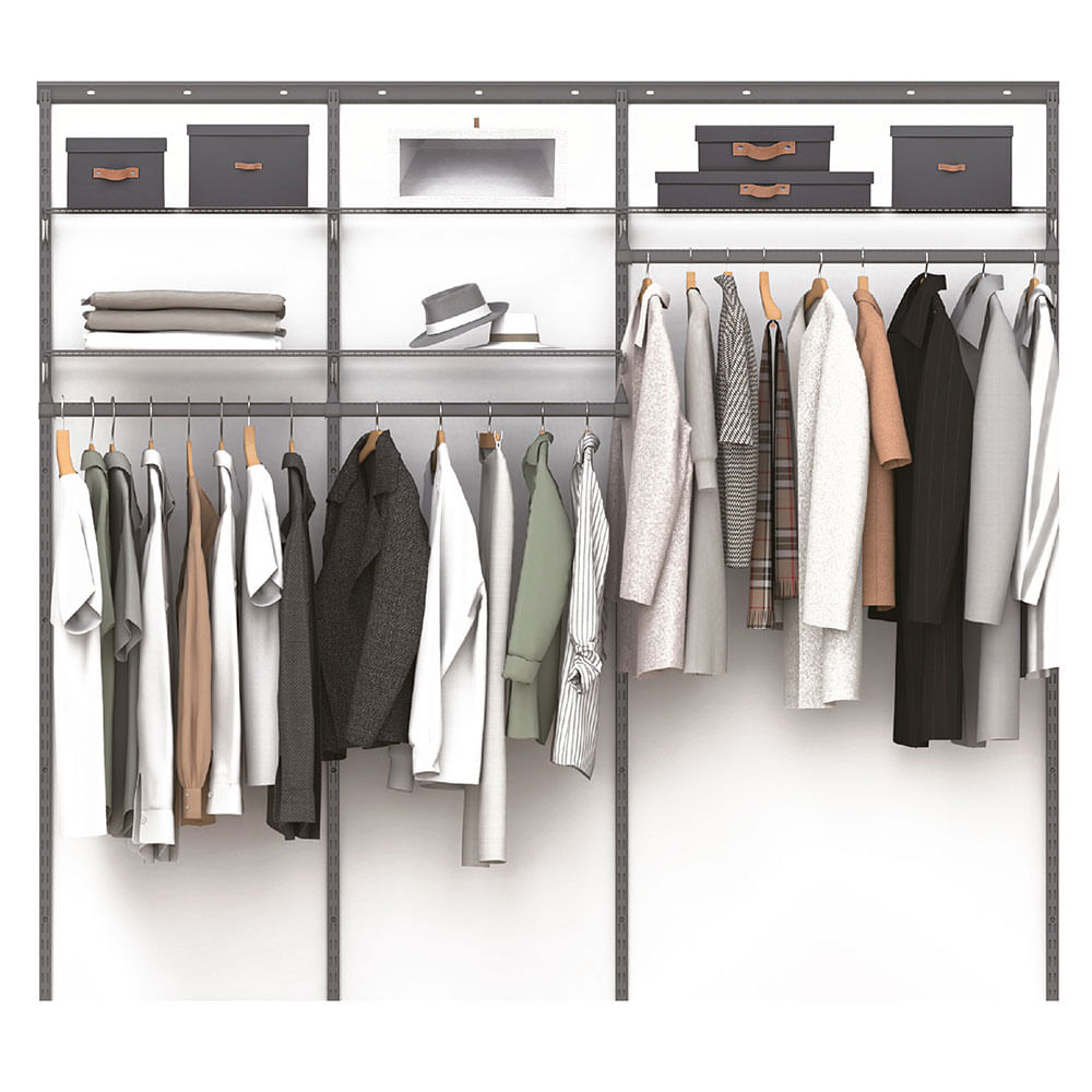 Kit Sistema Modular Triple Grafito Hacks & Racks - Easy