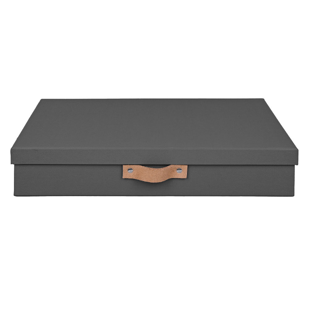 Caja plana rígida con asa gris 7.5x30x40 cm Hacks & Racks easy.ar - Easy