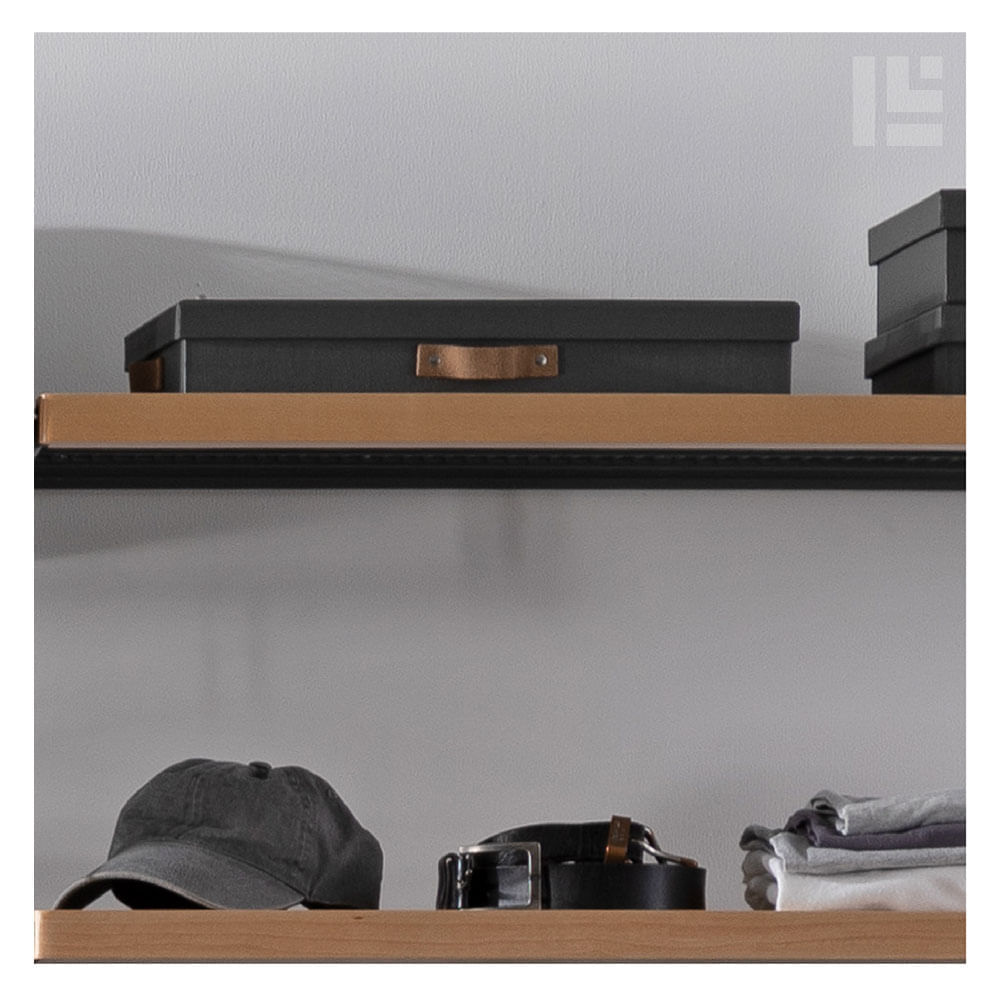 Caja plana rígida con asa gris 7.5x30x40 cm Hacks & Racks easy.ar - Easy