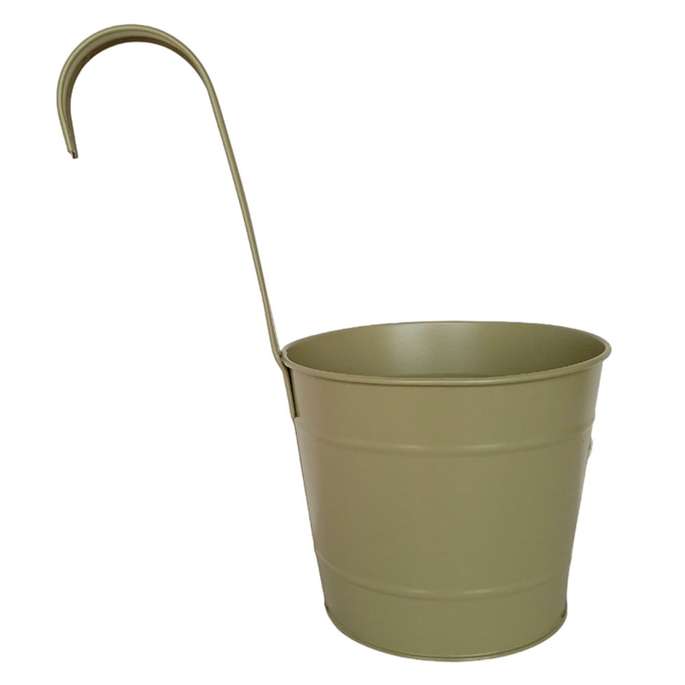 Maceta Metal 15.5 Cm Verde Grisáceo Basic Outzen - Easy