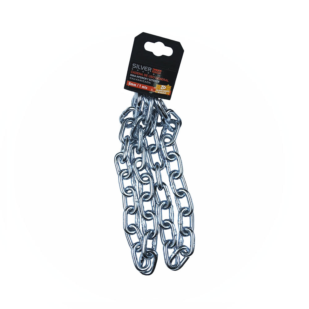Cadena Acero Galvanizada 6 Mm X 100 Cm Con Eslabón Silver Shadow - Easy