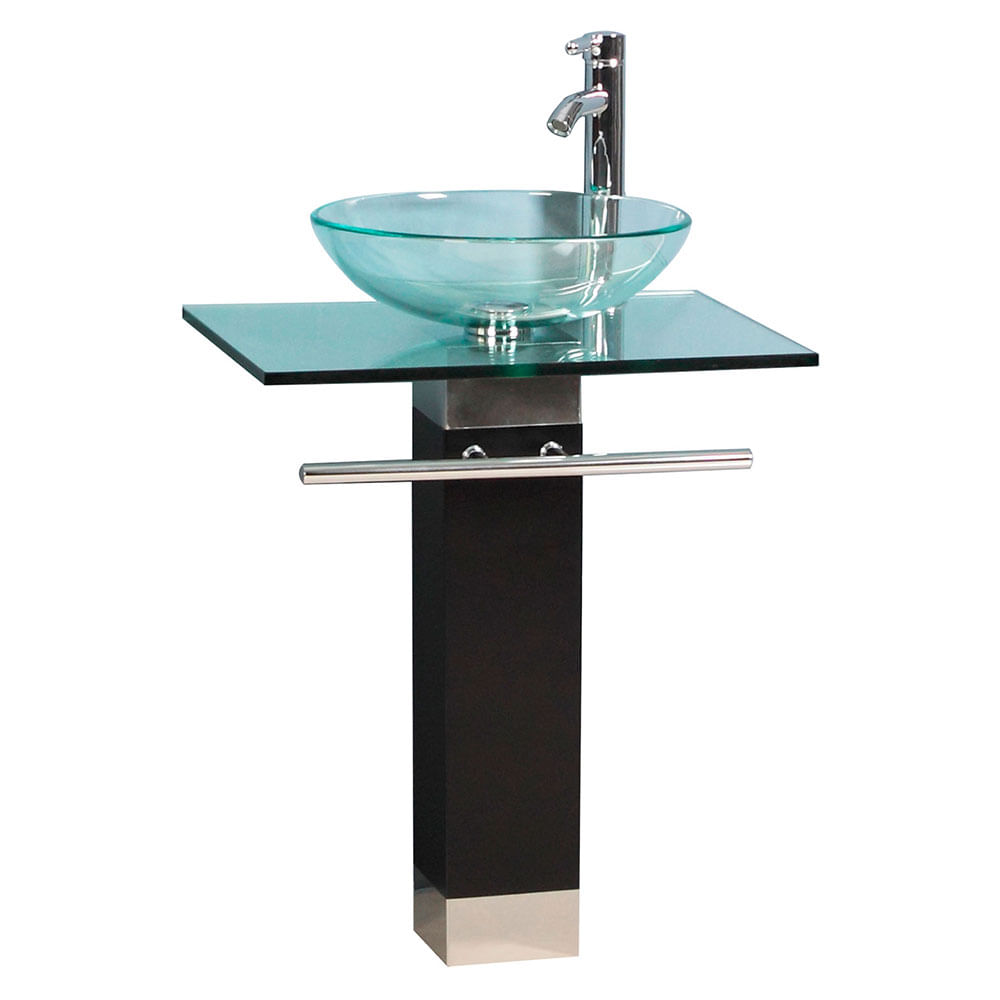Vanitory Pedestal 60X45 Cm Vidrio Negro Vessanti - Easy