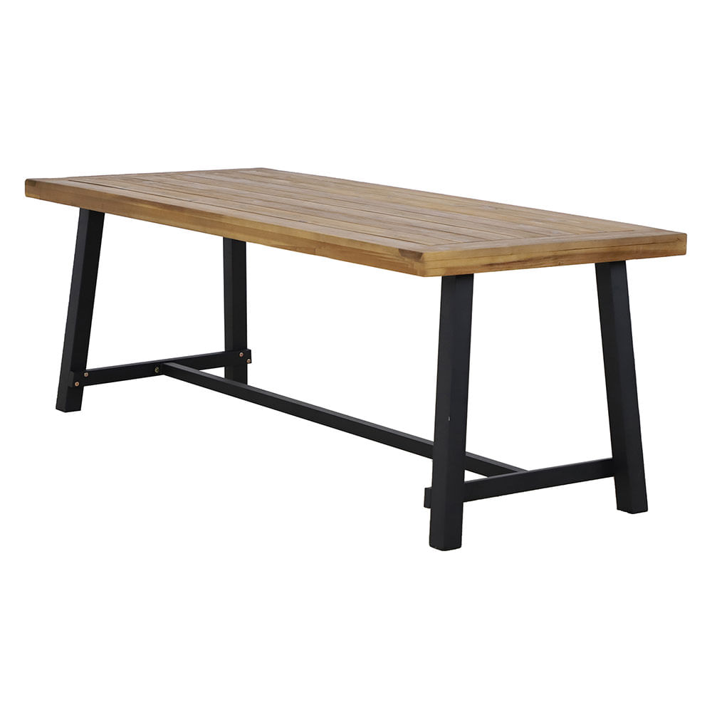 Set Comedor Terraza Madera y Metal 2 Bancas Outzen - Easy