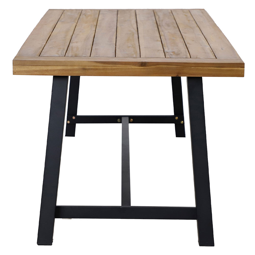Set Comedor Terraza Madera y Metal 2 Bancas Outzen - Easy