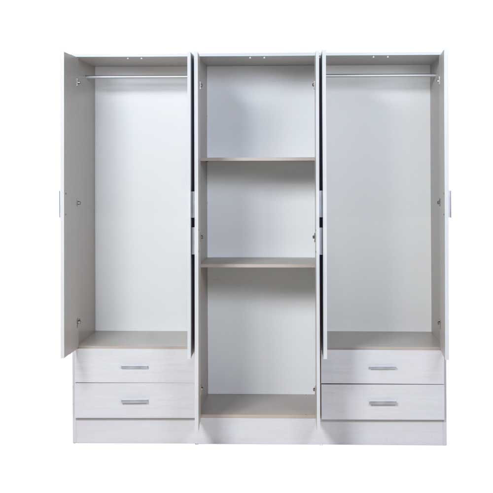 Placard 169x47x182 Cm Blanco 6 Puertas 4 Cajones Tana Piu Nevada ...