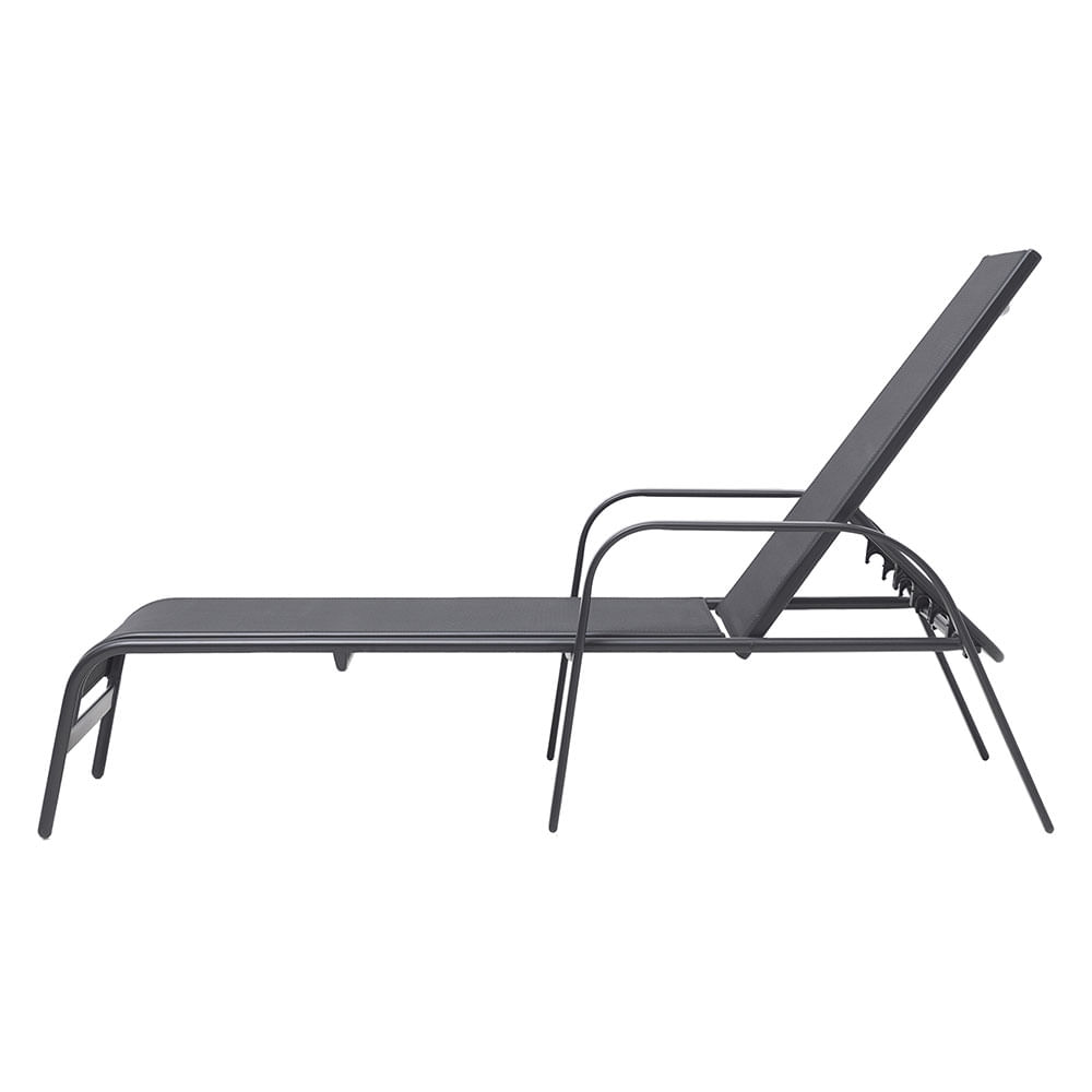 Reposera de Acero y Textileno 188x65 Cm Negro Outzen Tucán - Easy