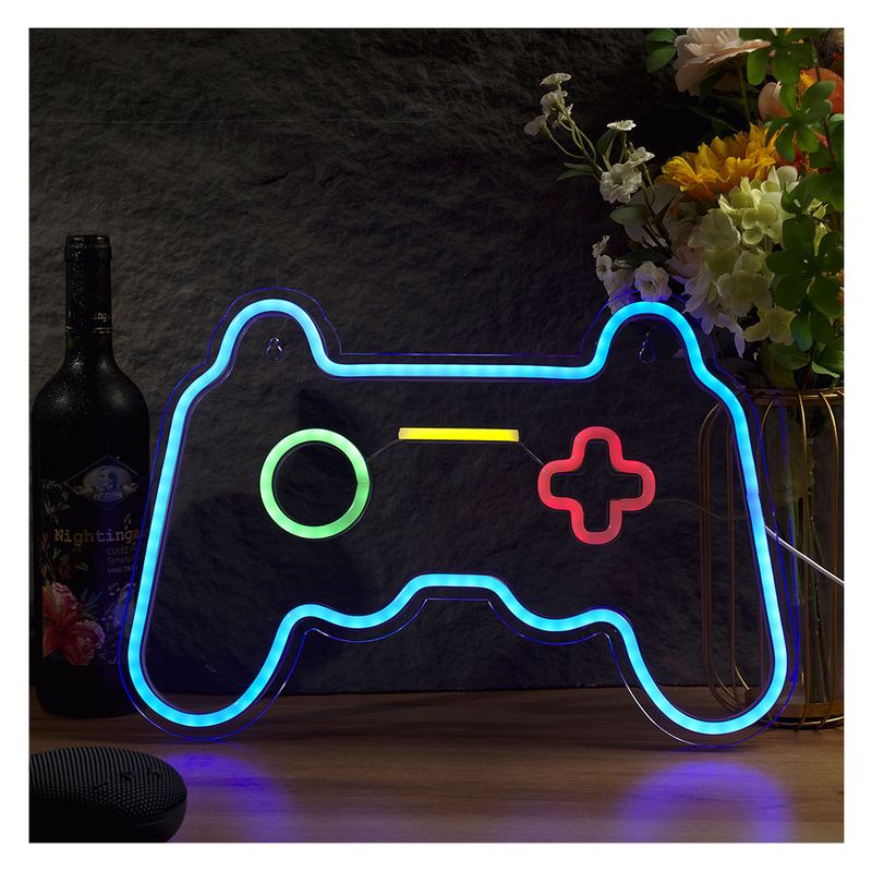 Aplique LED Neon Gamer USB Luz Cálida 9 W Multicolor Abitare - Easy