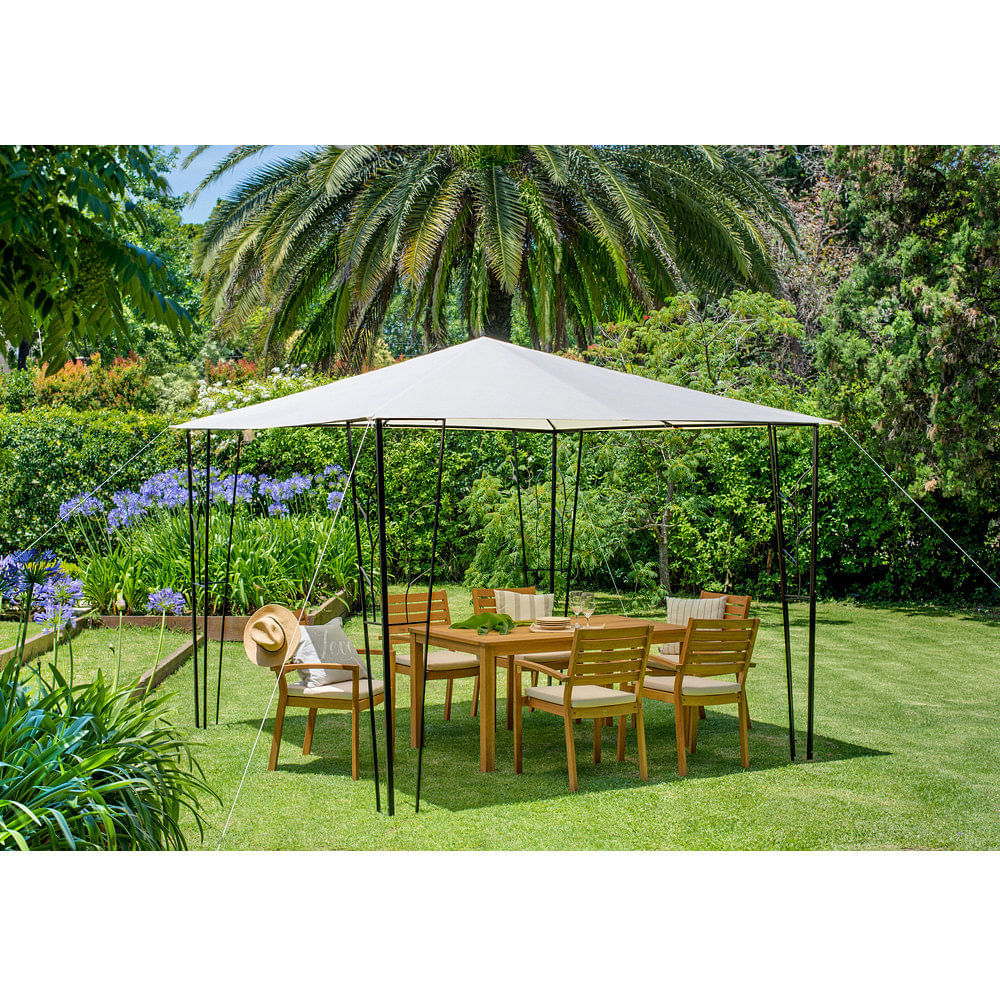 Pérgola Rafia y Hierro 3x3 Mts Crudo Outzen - Easy